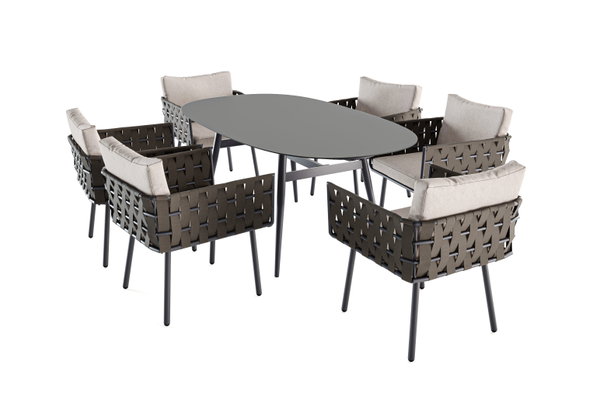 Baki Lounge - Edelstahl Lounge mit Teakholz | living-zone.de