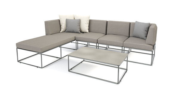 Baki Gartenlounge | 6 Personen | Teakholz Ablageflächen | Taupe