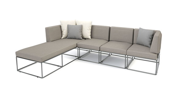 Baki Gartenlounge | 6 Personen | Teakholz Ablageflächen | Taupe