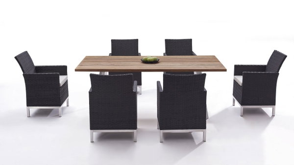 Baki Lounge - Edelstahl Lounge mit Teakholz | living-zone.de